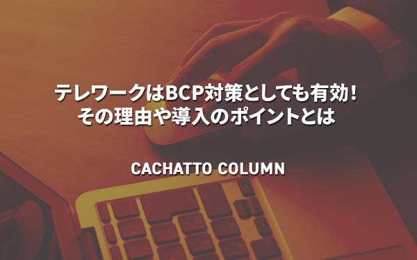 テレワークはBCP対策としても有効！その理由や導入のポイントとは | CACHATTO COLUMN