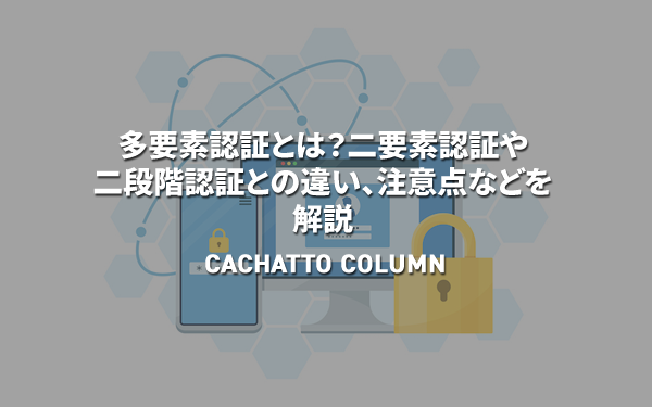 多要素認証とは？二要素認証や二段階認証との違い、注意点などを解説 | CACHATTO COLUMN